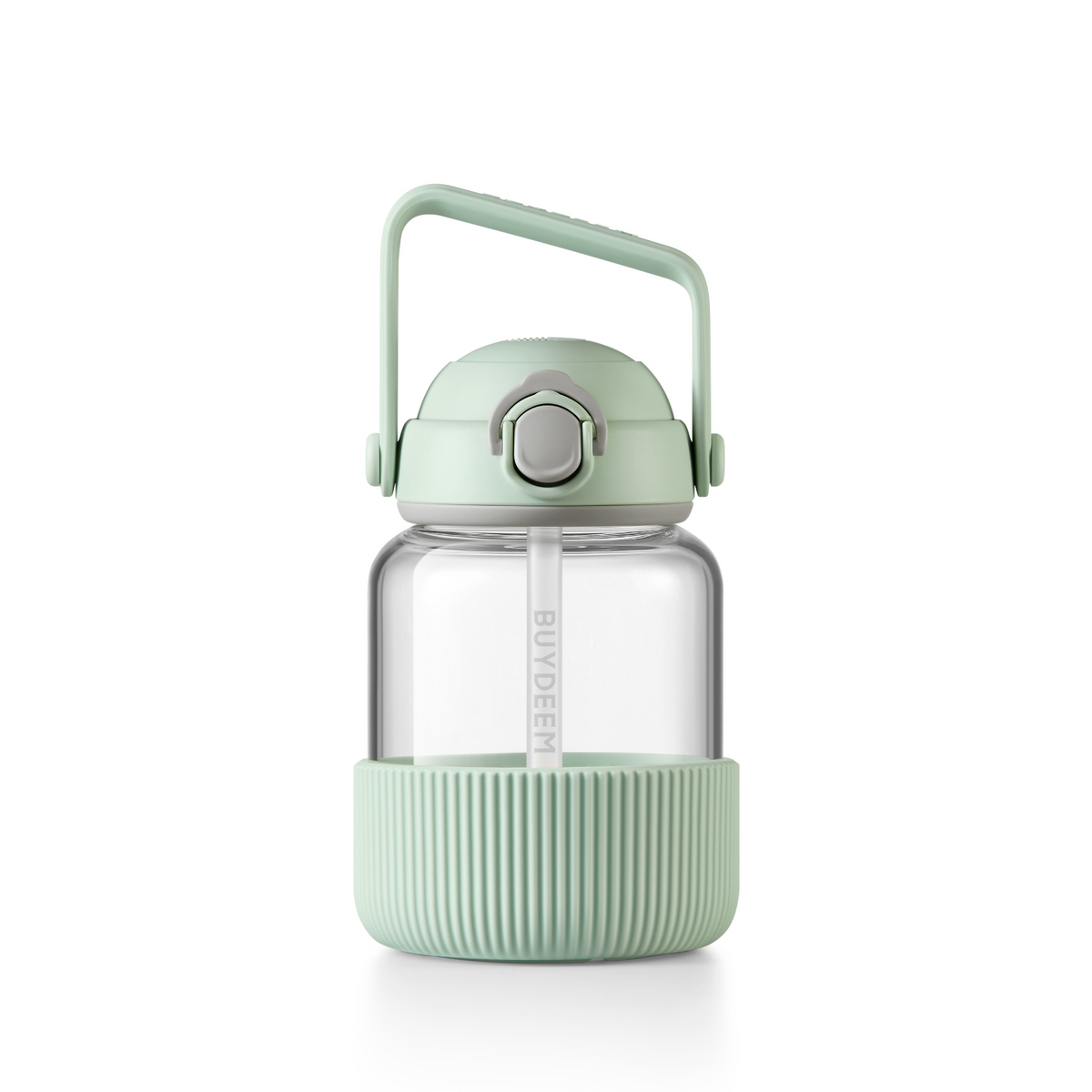 BUYDEEM Pop-up Straw Glass Bottle