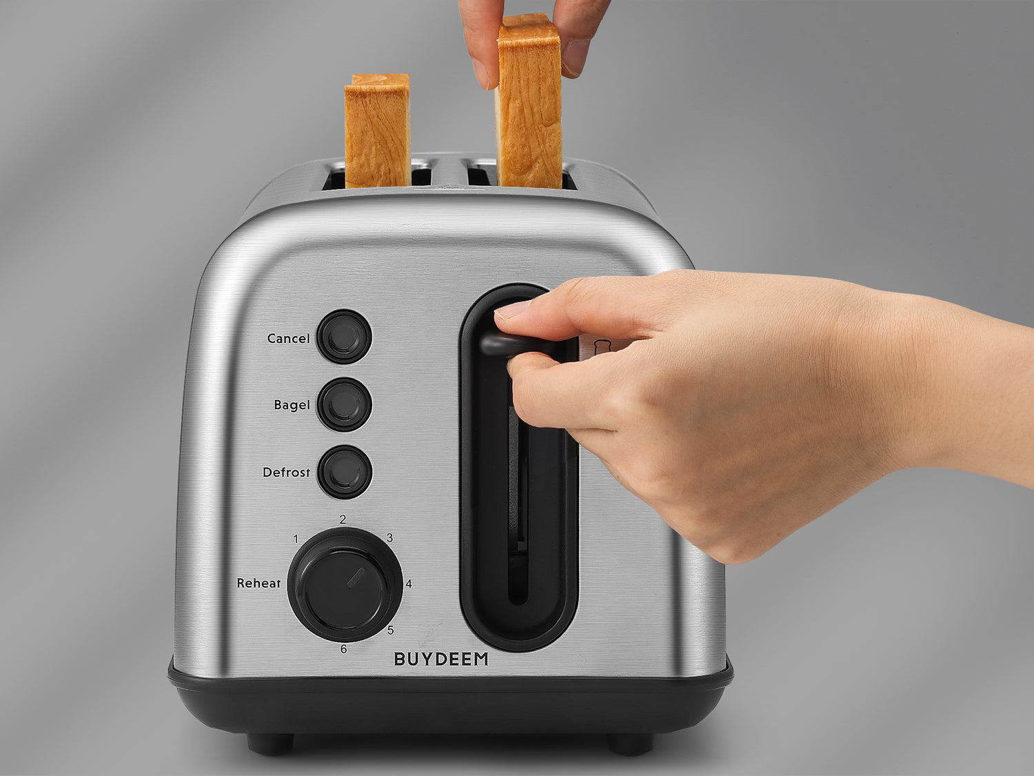 BUYDEEM DT420 Retro 2-Slice Metal Toaster with Extra Wide Slots ...