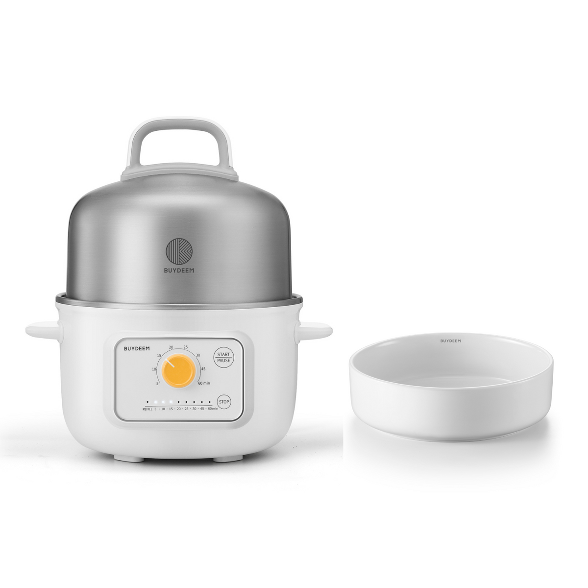 G32 Mini Electric Food Steamer with Ceramic Steaming Plate - Bundle Of