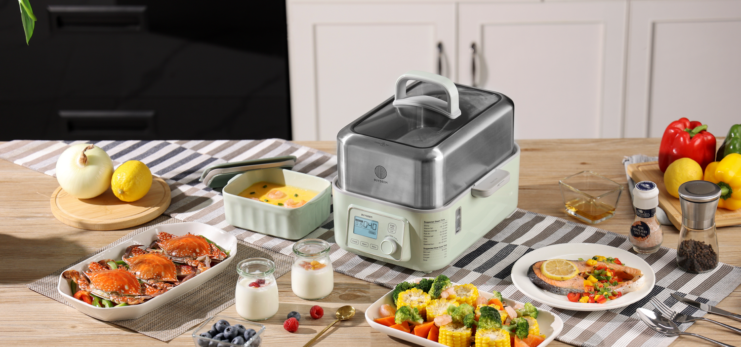 BUYDEEM G563 Two-Tier All-in-One Intelligent Food Steamer, 10.6QT